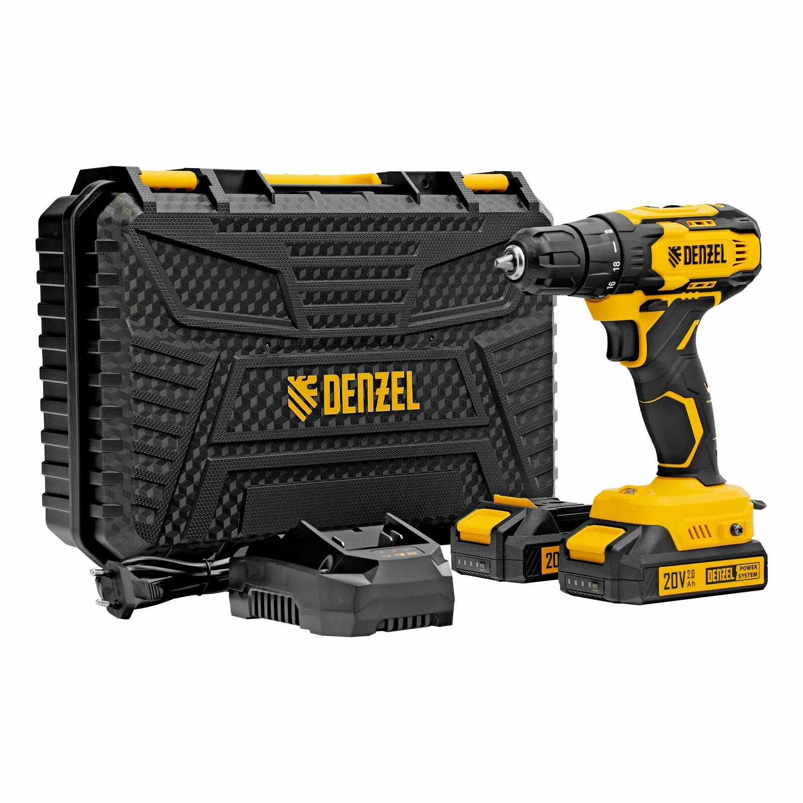 Дрель-шуруповерт аккумуляторная CDQ-20, Li-Ion, 20 В, Denzel, 26118