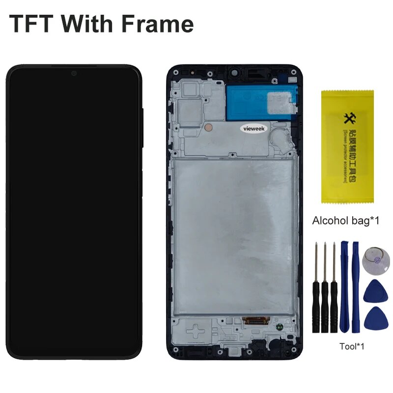 Экран дисплея для Samsung Galaxy A22 4G SM-A225F ЖК-дисплей Цифровой сенсорный Black With Frame