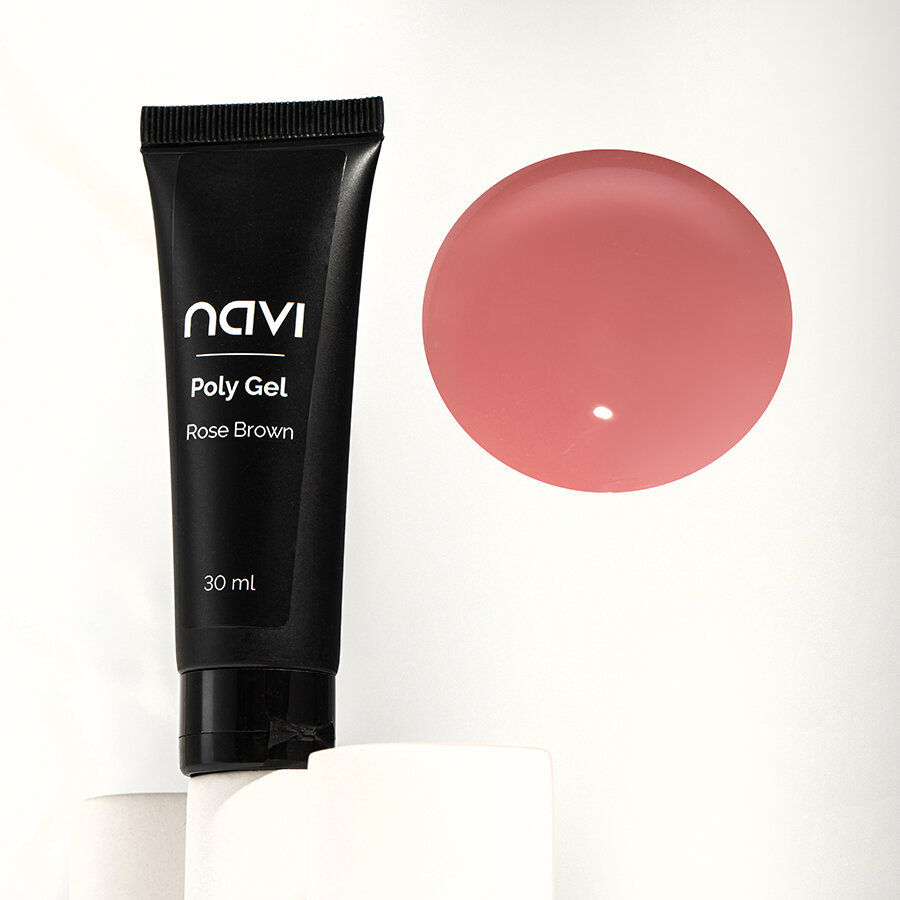NAVI, Полигель для наращивания и моделирования ногтей Rose Brown, 30 мл