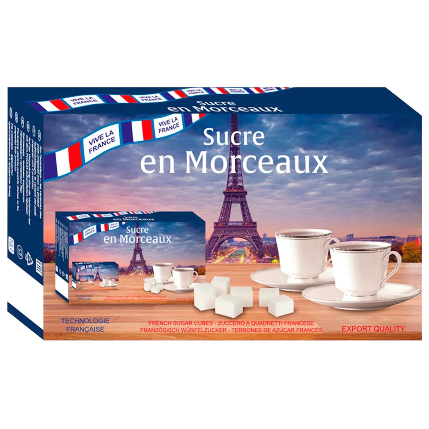 Сахар кусковой "Sucre en Morceaux", 1 кг, рафинад, 3шт.