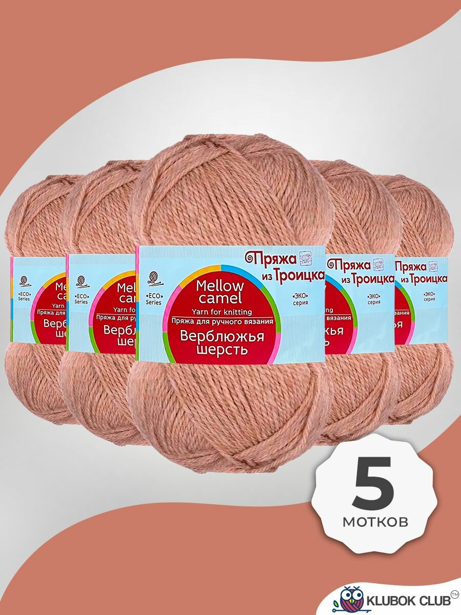 Пряжа для вязания Троицкая Верблюжья шерсть цвет 43 (Суровый лен) 5 мотков