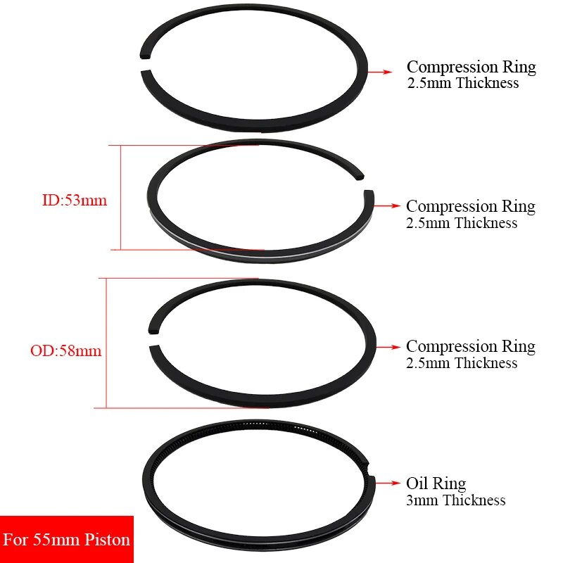 Комплект уплотнительных колец для воздушного компрессора 42-105 мм 1Piece 53mm ID
