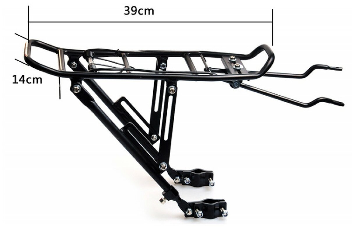 Багажник 00-170327 алюминиевый H023 универсальныйс упорами на перья, сборный, подходит для диск тормоза черный HORST