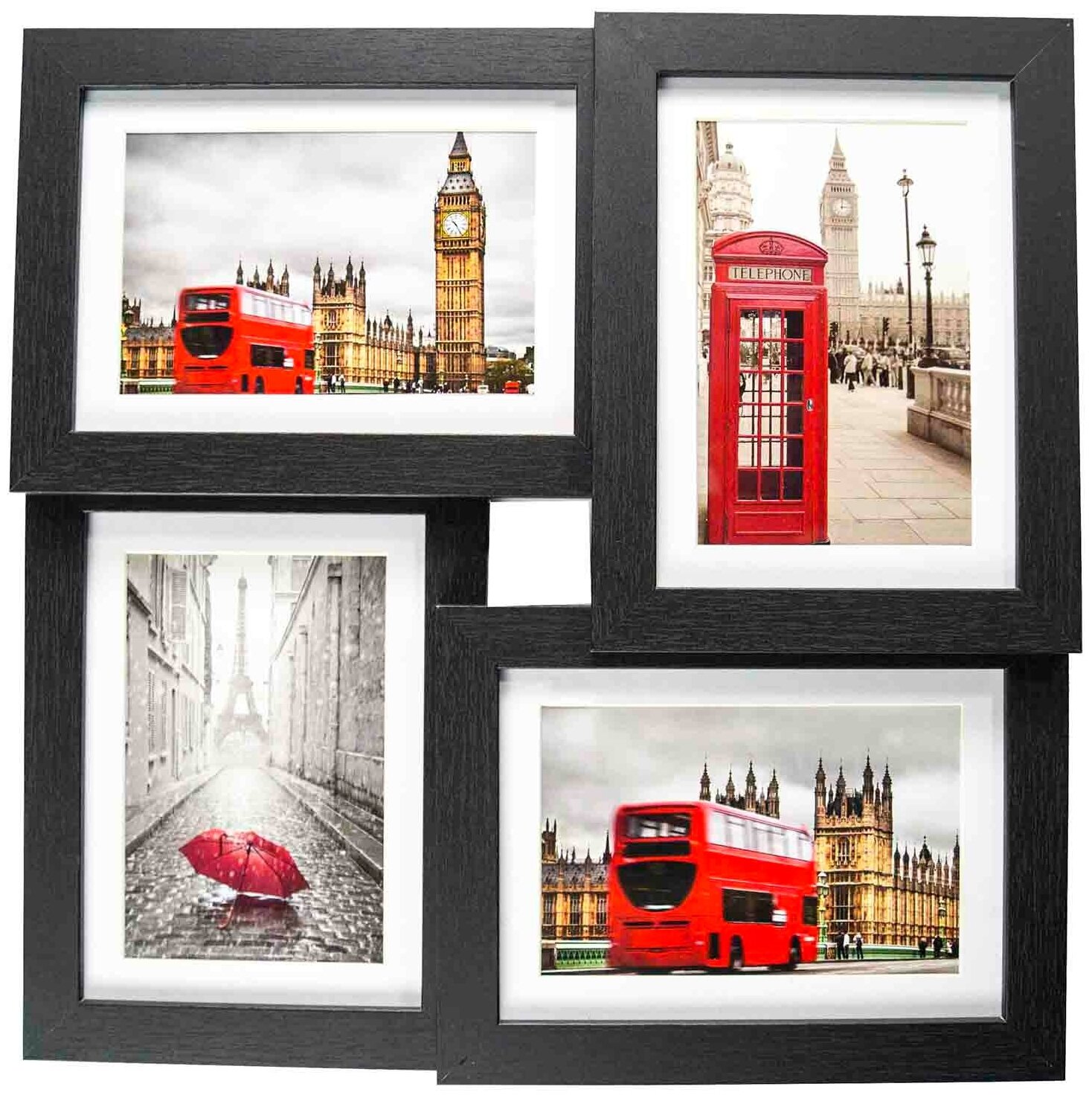 Фоторамка-коллаж . Яркие моменты. на 4 фото дерево, стекло размеры фото:9х12,10х15см