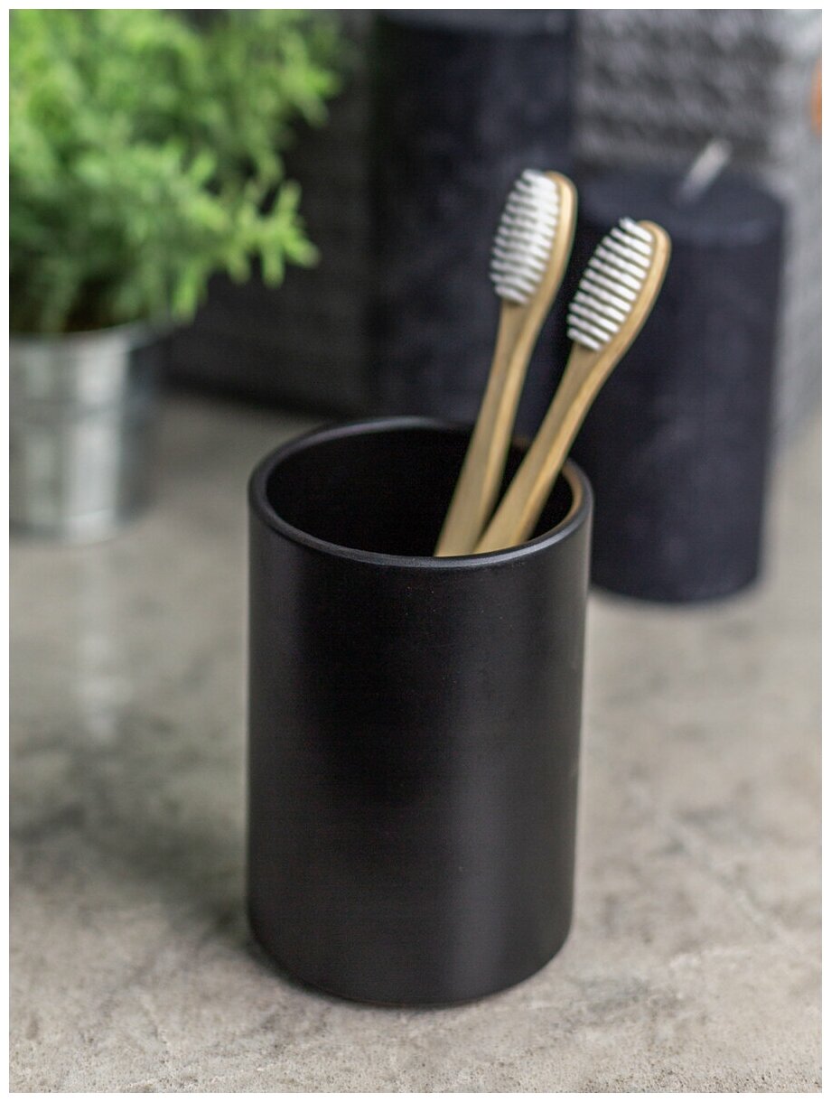 Стакан для зубных щеток BATH PLUS NERO