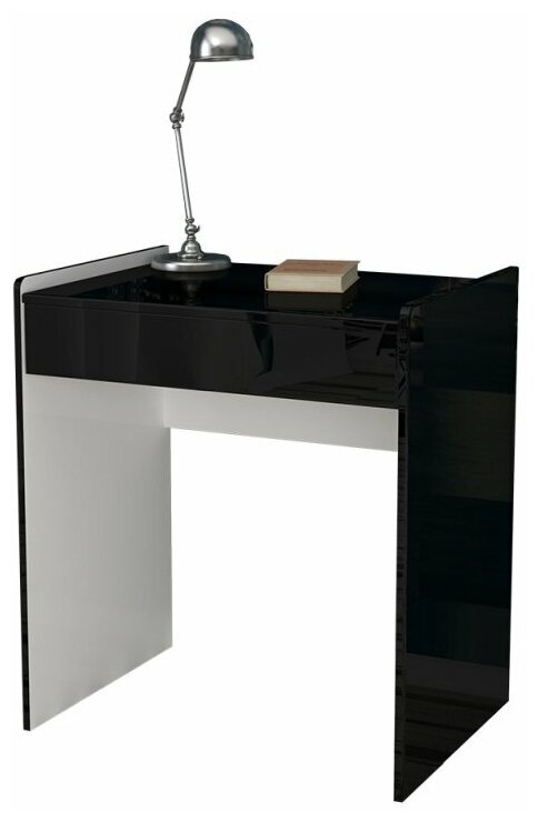Письменный стол Мебелеф-37, выдвижная столешница, МДФ, черный глянец