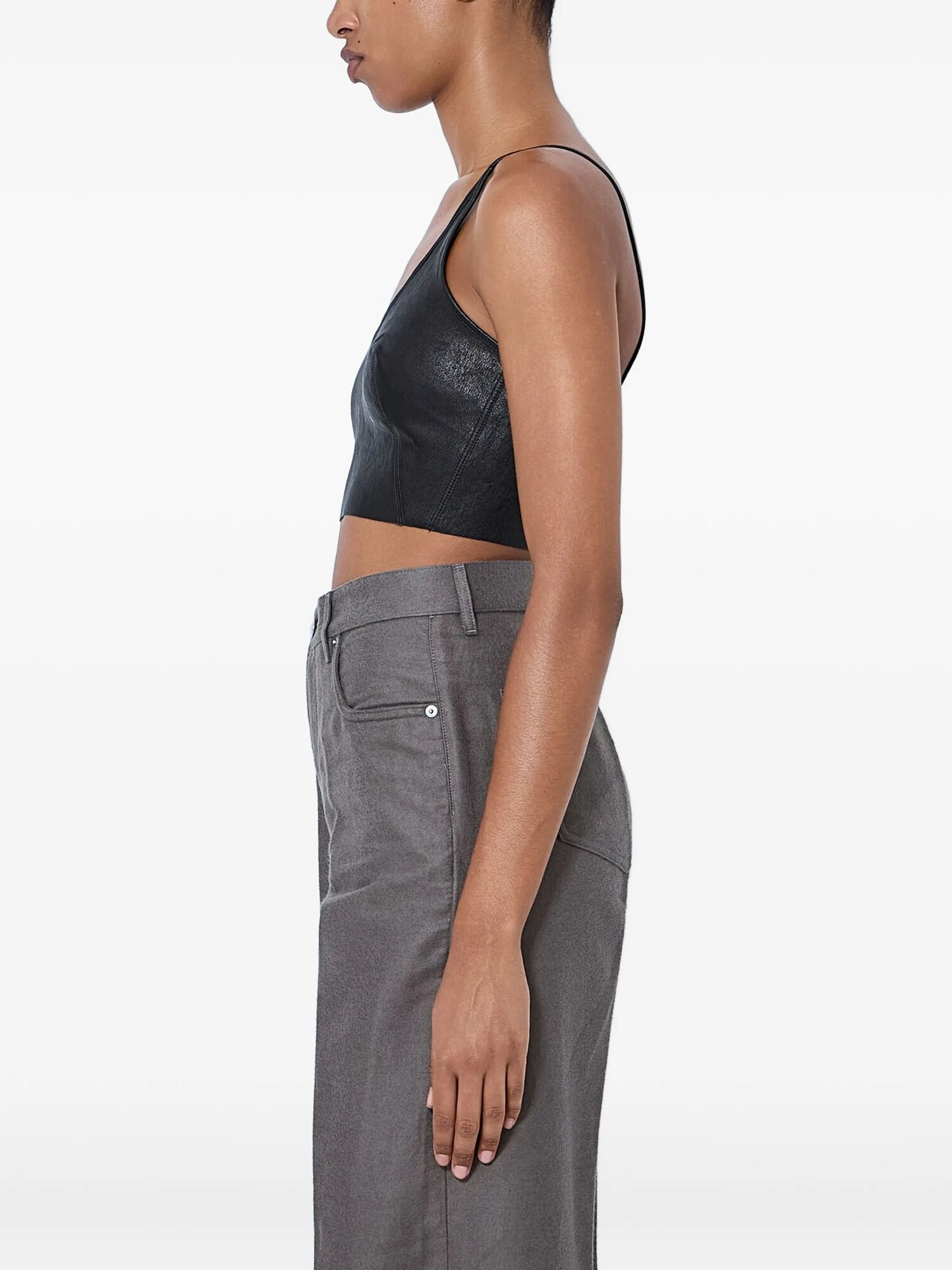 Топ Rick Owens V-neck top, размер 42, black — фото 1