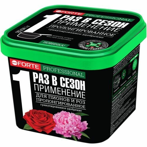 Удобрение сухое гранулированное для пионов и роз с биодоступным кремнием Bona Forte, 1л ведро