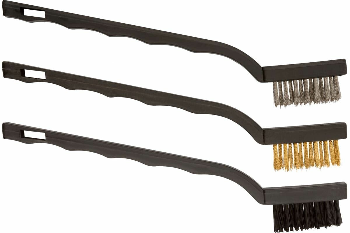 Корщетки мини Курс 175 мм стальная/латунированная/нейлоновая 3 шт.