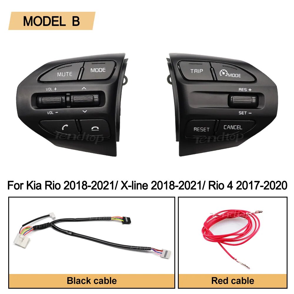 Многофункциональная кнопка управления круиз-контролем на руль для Kia K2 RIO 2017 2018 2019 RIO 4 Bluetooth фиксированная скорость Model B L R C Red C