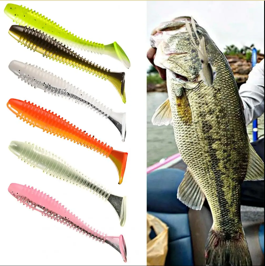 Набор силиконовых приманок "Виброхвост" для рыбалки, размер 6,5 см, 10 шт, красные