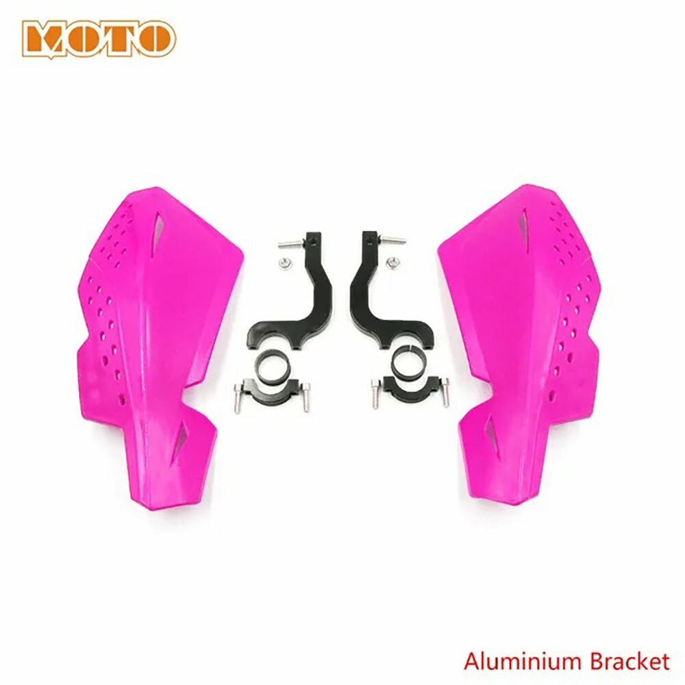 Защита рук для мотоцикла MOTO Racing H-25 розовая, алюминиевые крепления.