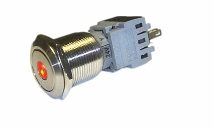 Кнопка антивандальная LAS1-BGQ-11D/24V красная мет 5A 250V (арт.62565)