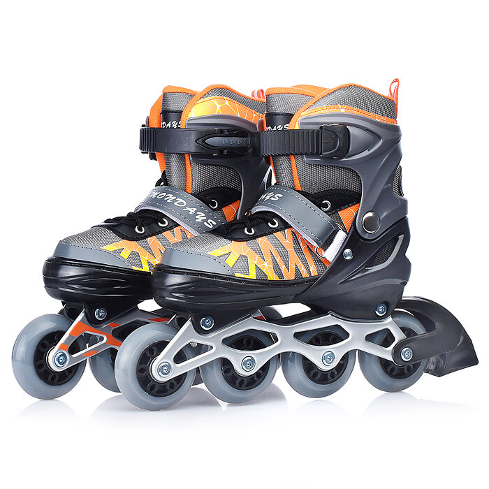 Ролики детские U011000Y размер L, светящиеся (38-41) черно-желтые