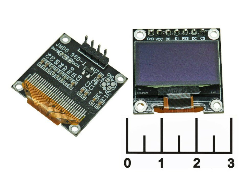 Радиоконструктор дисплей для Arduino 0.91" 128*64 OLED белый (JMD096-1315-W) 7PIN