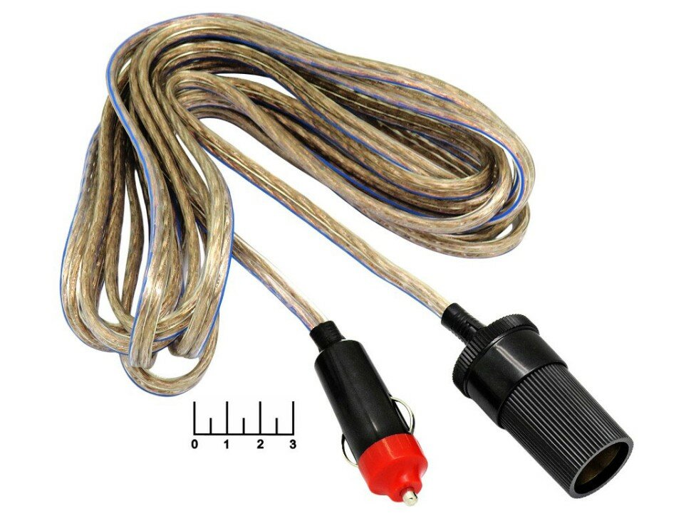 Удлинитель автомобильный штекер прикуривателя/гнездо прикуривателя 5м