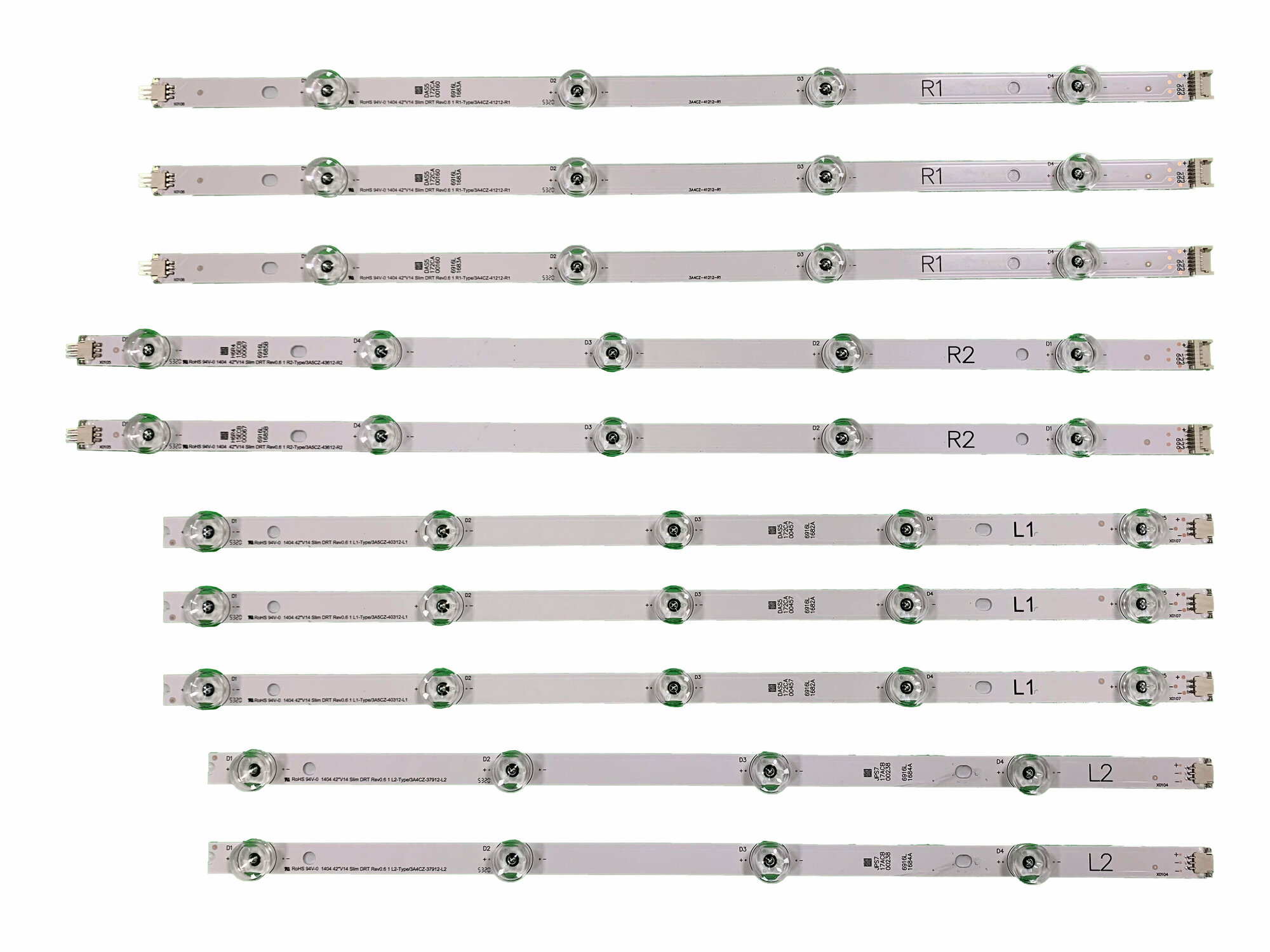 Подсветка для ТВ LG 42LB671V / 42LB673V / 42LB675V / 42LB677V / 42LB679V маркировка 42" V14 Slim DRT Rev0.6 (комплект)