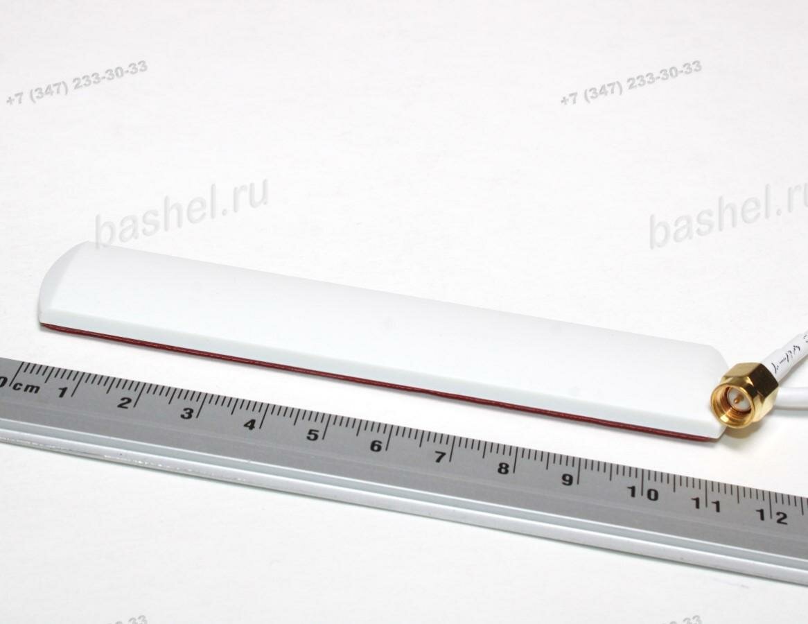 GSM Антенна 900/1800МГц 2 дб, 3,0м, на стекло, белая (SMA)