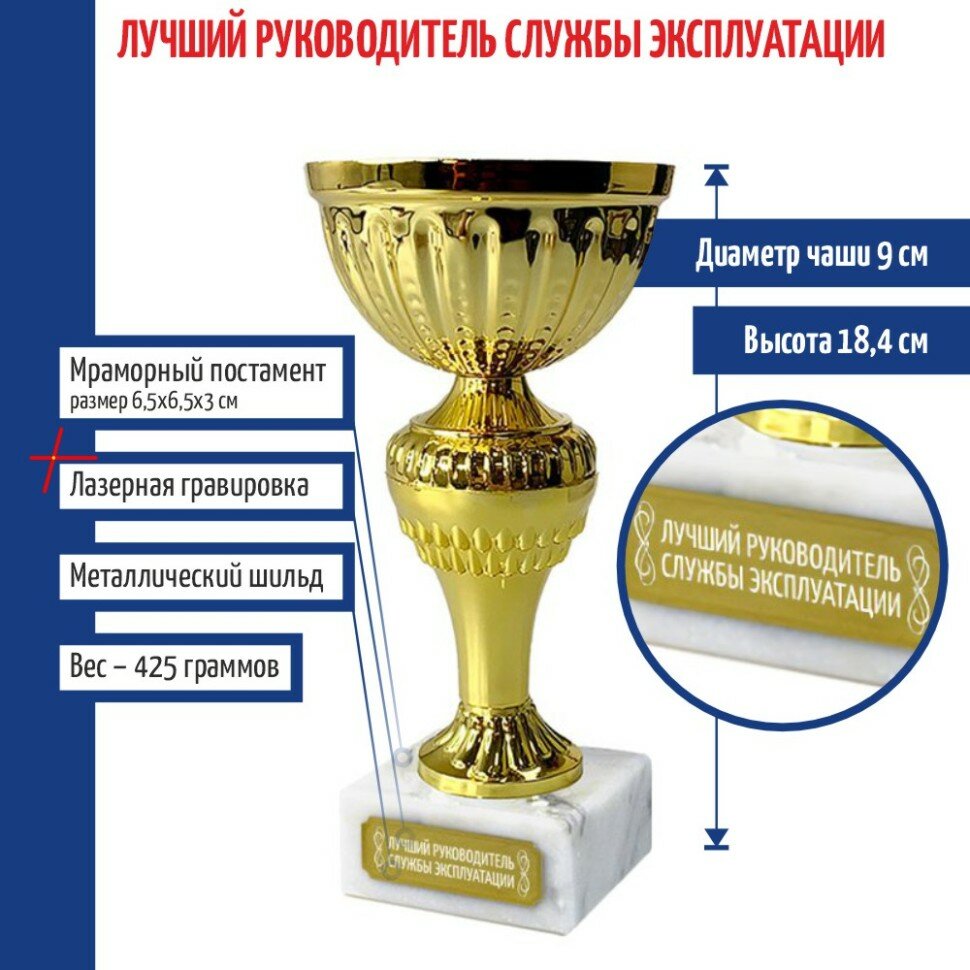 Кубок "Лучший руководитель службы эксплуатации" (18,4 см)