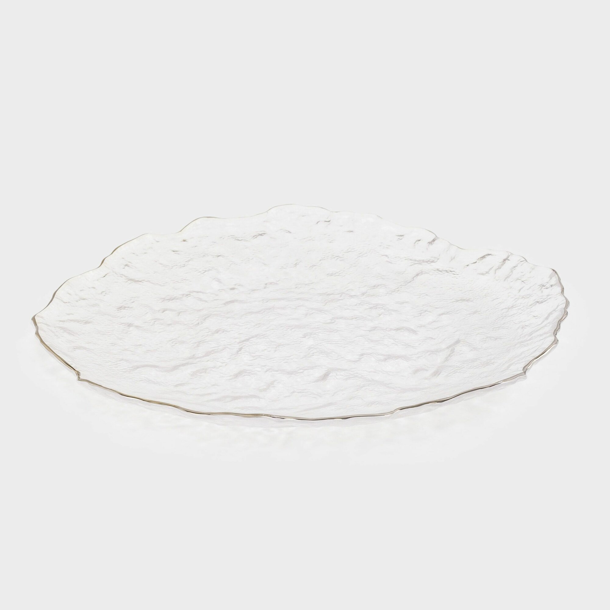 Блюдо Kuchenland, 26 см, стекло, с серебристым кантом, Nautilus silver