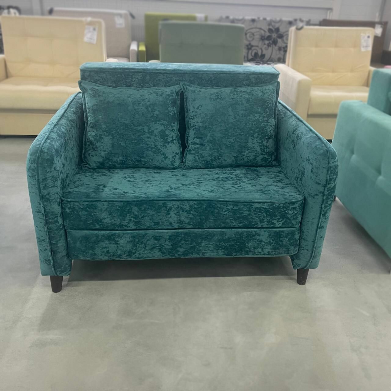 Диван зебомебель "Классик Мини", микровелюровый, спальное место 100х200