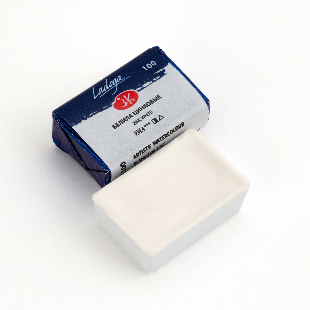 Невская Палитра Ладога акварель кювета 2,5 мл Белила цинковые