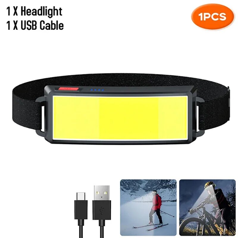 Налобный фонарь LED COB, цвет 1cs StyleA