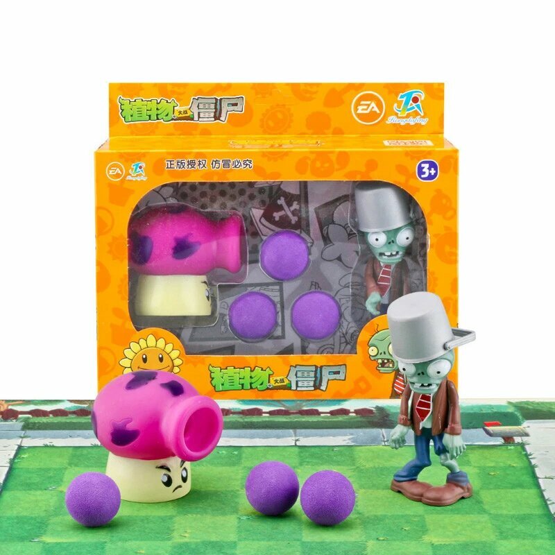 Фигурки Plants vs Zombies: Пушка, Зомби, Цвет: светло-зеленый, Сиреневый