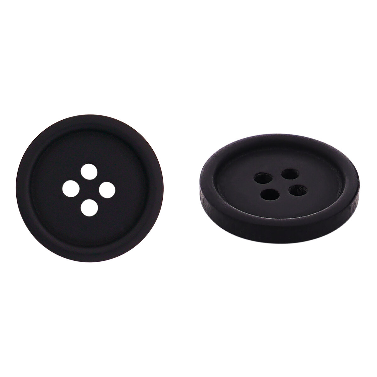 Пуговицы матовые чёрные 20 мм (32L), 72 шт, 4 прокола, Айрис