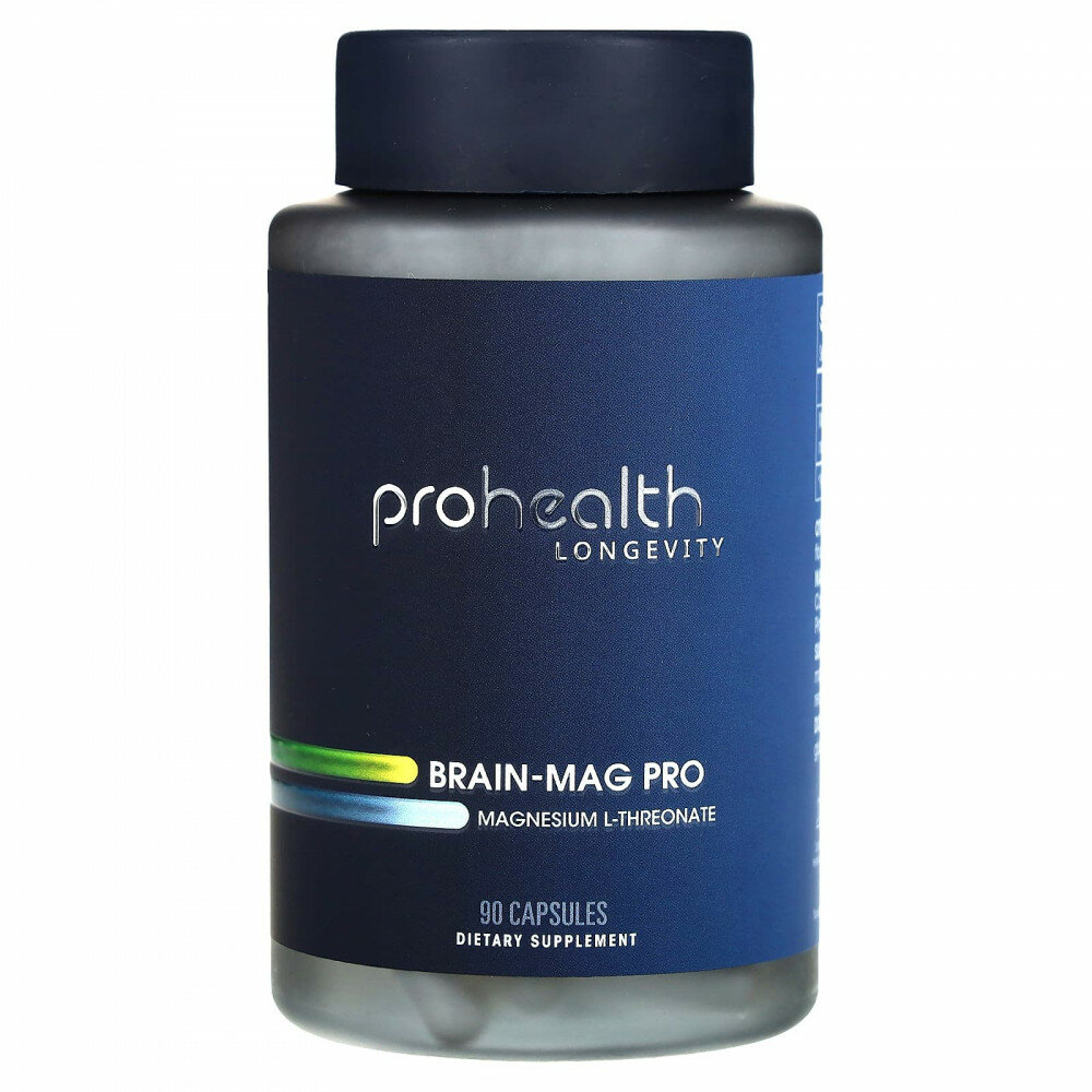 ProHealth Longevity, Brain-Mag Pro, L-треонат магния, 90 капсул (48 мг на капсулу)