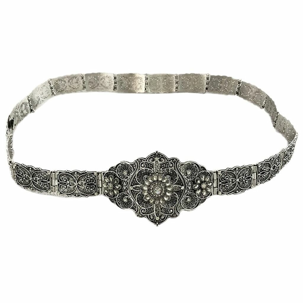 (1 штука) Русский Кавказский этнический пояс для одежды-Старинное серебро