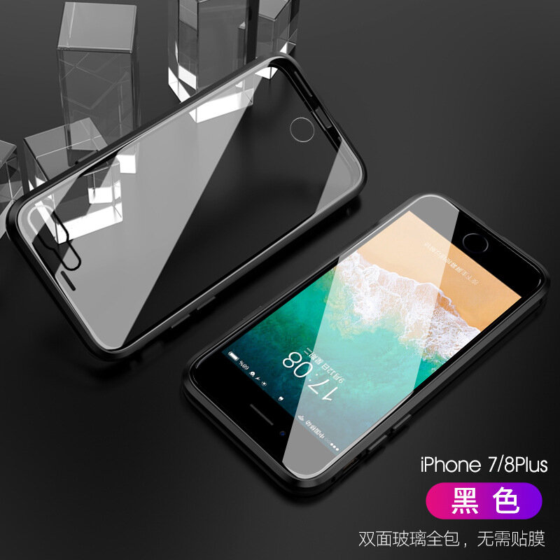 Чехол Promax "Двусторонний магнето", для iPhone XR, металл, стекло, двусторонний магнит