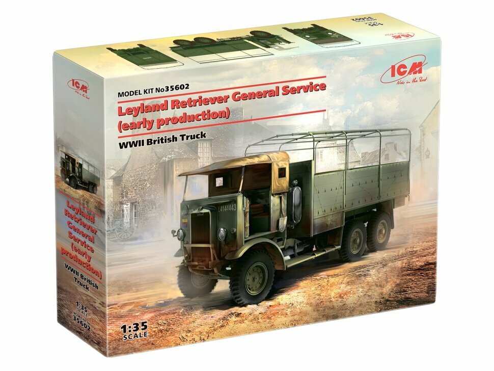 Сборная модель Британский военный грузовик Leyland Retriever General Service раннего производства (1/35) 35602-ICM