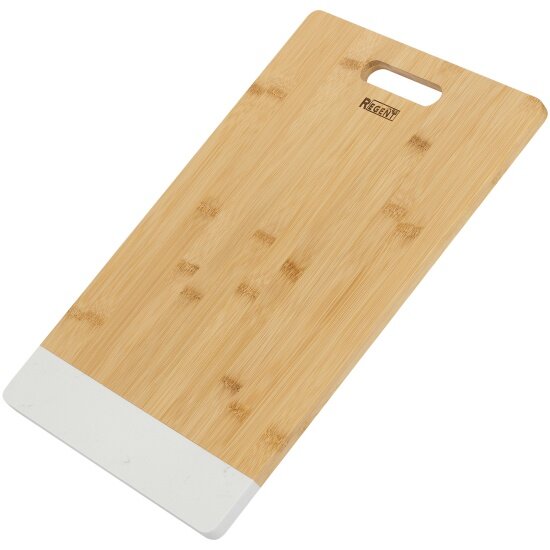 Доска Regent Inox Linea Bamboo разделочная прямоугольная, вставка белый мрамор, 39.5х26х1,2 см (93-BM-9-01)
