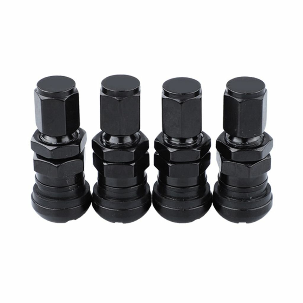 Комплект для ремонта шин, Автомобильные модифицированные ниппели для колесных дисков - черные, 4 шт.