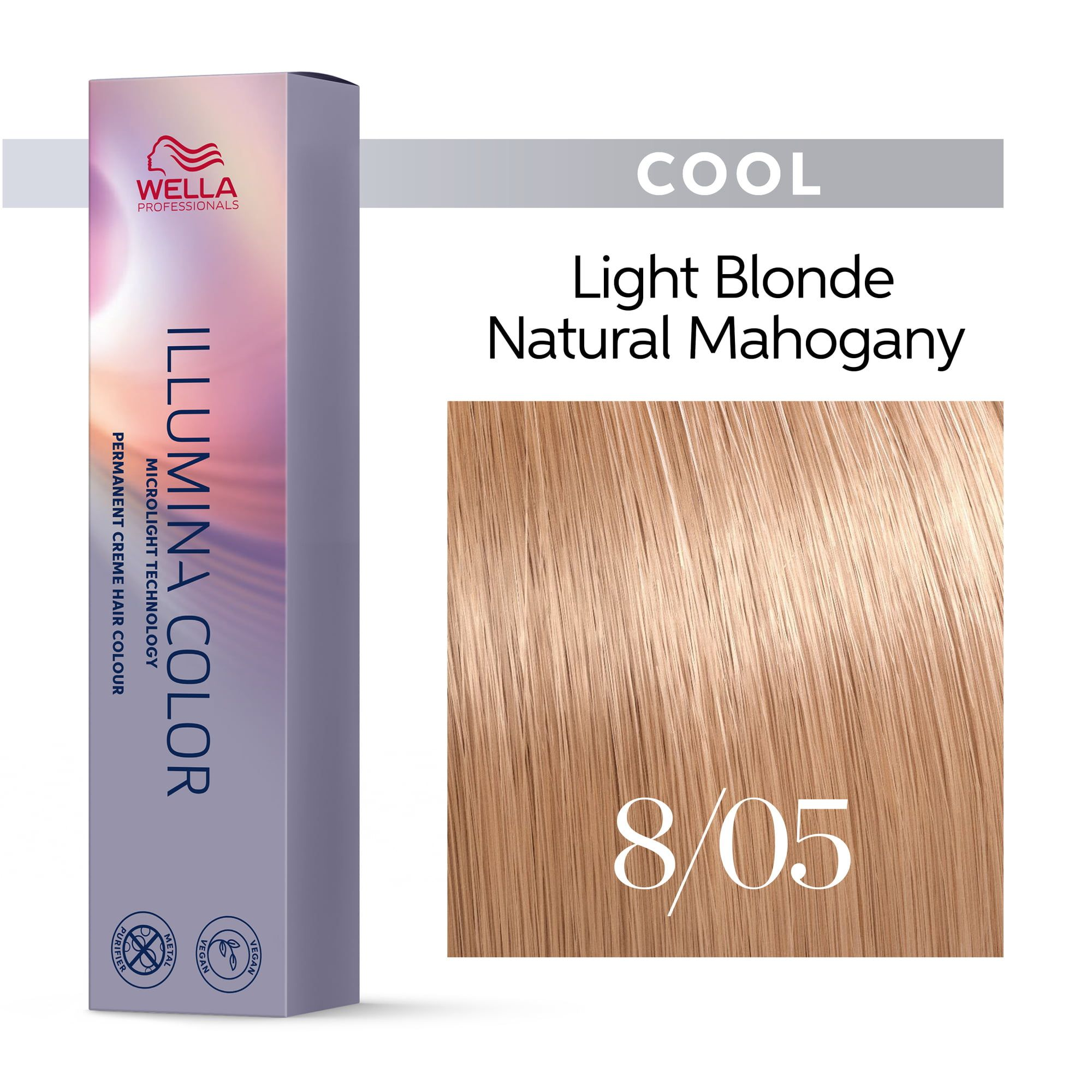 Wella Illumina Color 8/05 - Стойкая краска светлый блонд натурально-махагоновый 60 мл