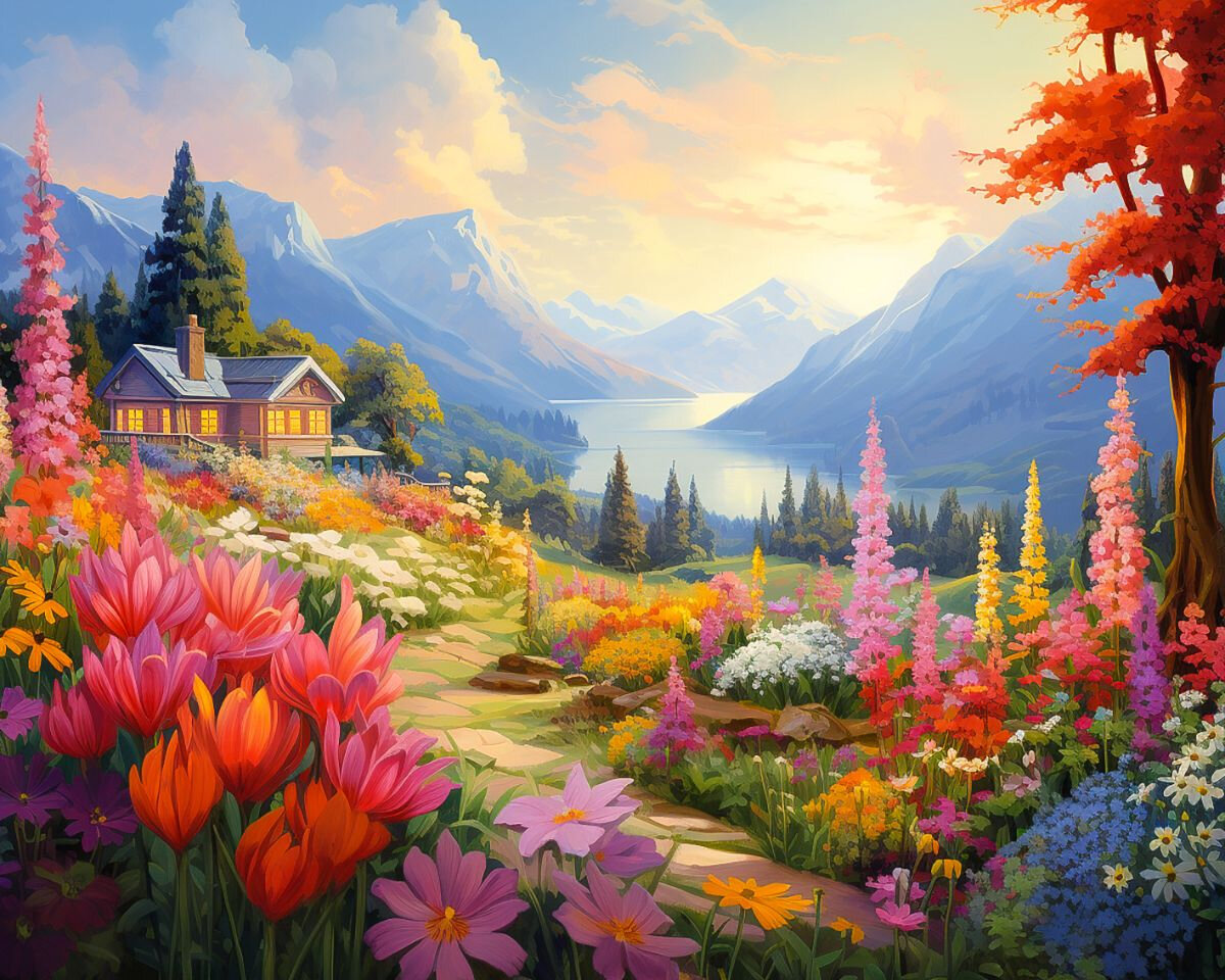 Картина по номерам природа в горах 40х50