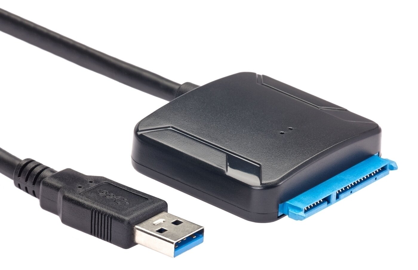 Кабель переходник USB 3.0 SATA III 2.5/3.5" / SSD VCOM чёрный (CU816)
