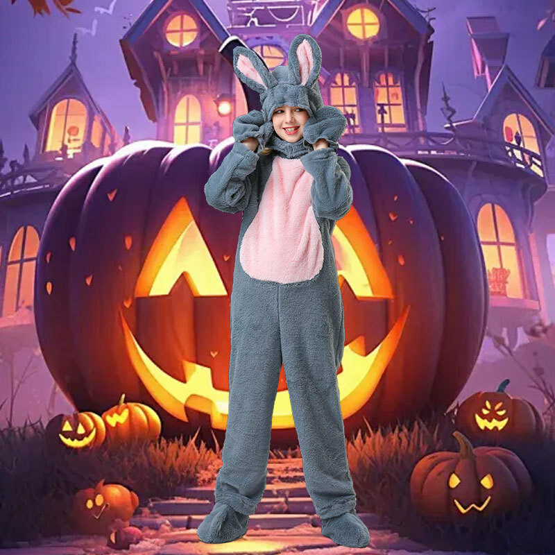 Детский костюм "Белый кролик", для выступлений, серый, размер 130