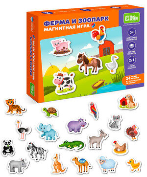 Игра (ElBasco) МагнитнаяИгра Ферма и зоопарк [двустор. магн. планшет 24магнита] (ET05-013)