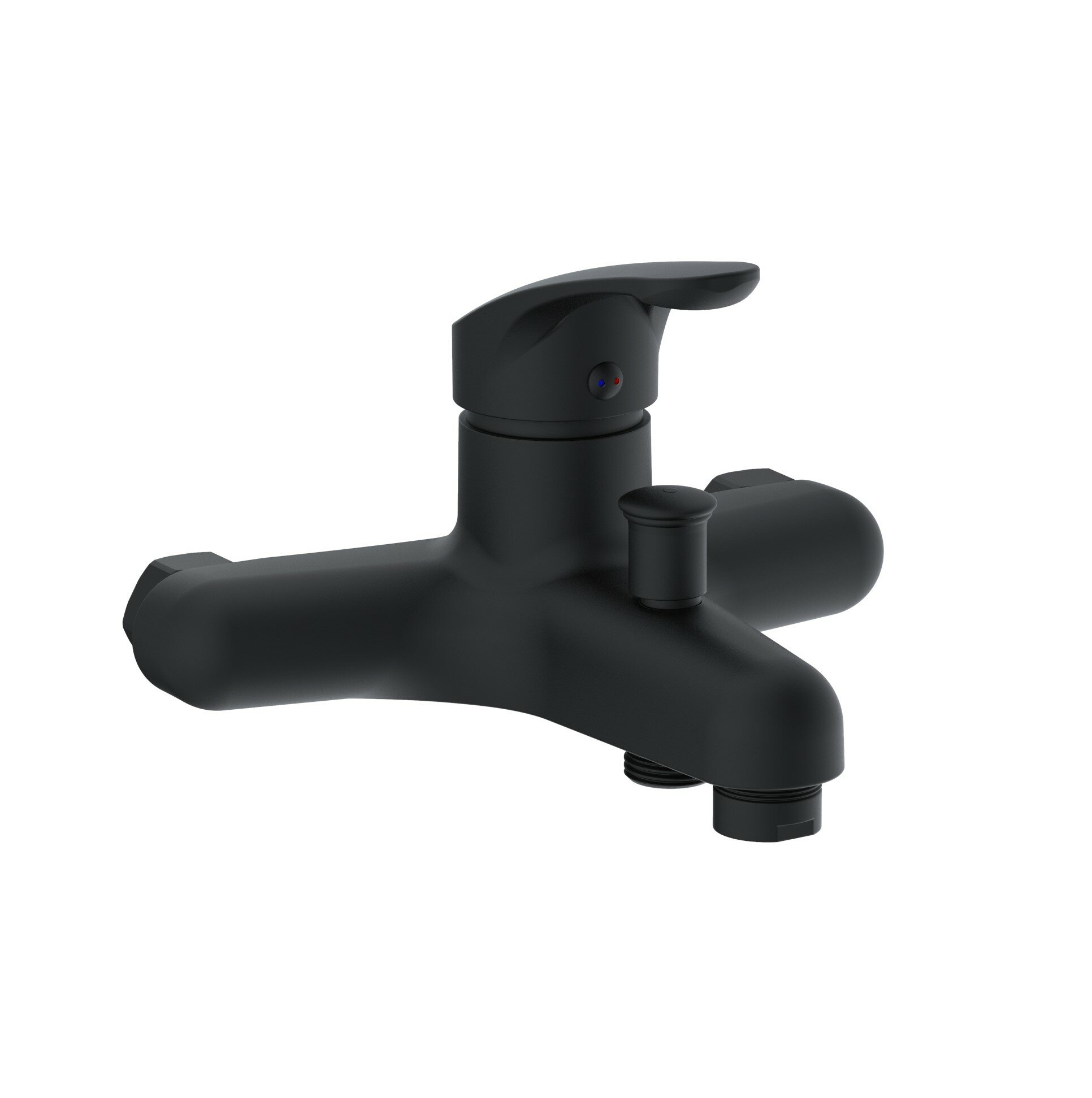 Смеситель Mitte Easy Black, для ванны, латунь, черный, с изливом