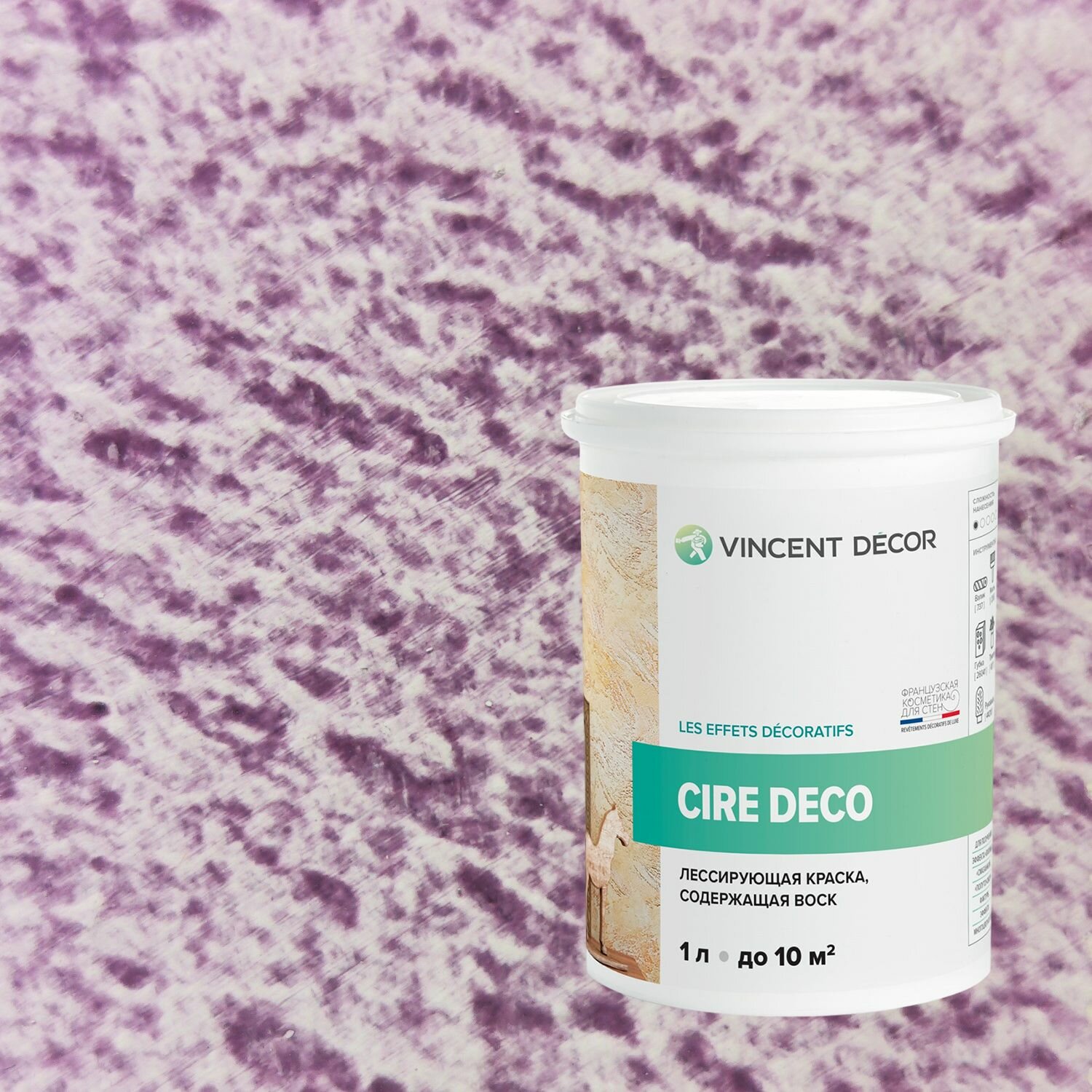 Краска декоративная лессирующая с воском Vincent Decor Cire Deco (1л) 51235