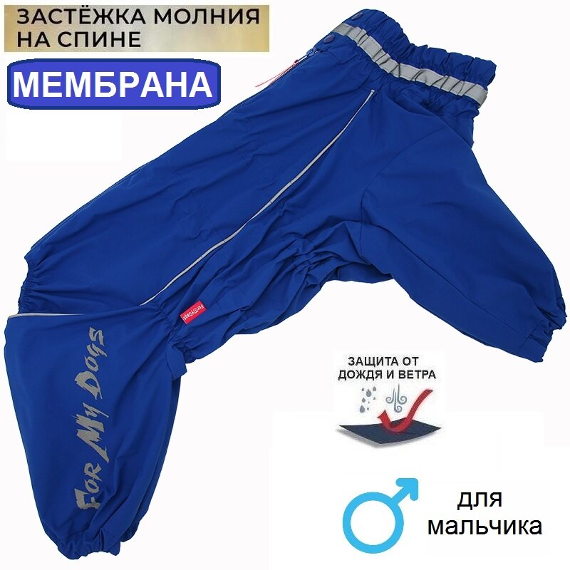 Комбинезон-дождевик для собак из мембранной ткани. Мальчик (А3 по спине 40см мальчик)