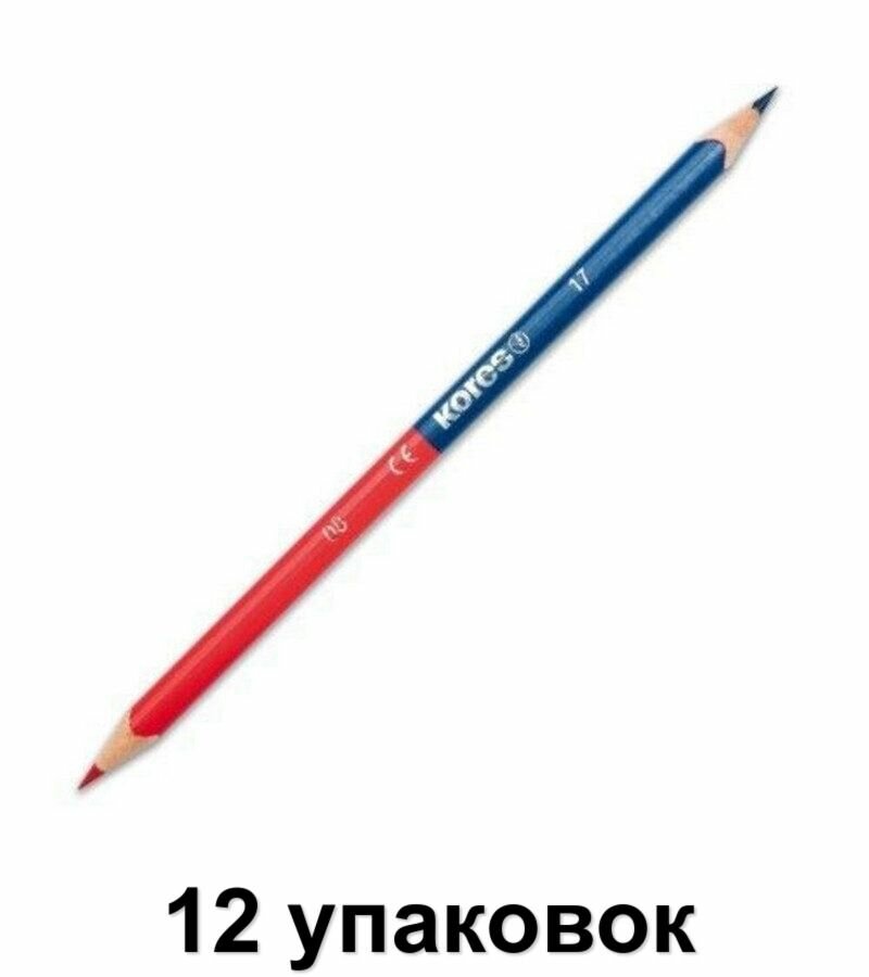 Kores Карандаши цветные Двусторонний, 2 цвета, 3-грани, 12 уп