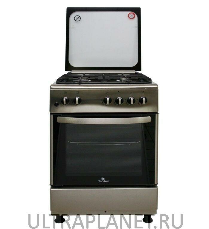 Газовая плита De Luxe 606040.24-000г кр чр нерж. сталь