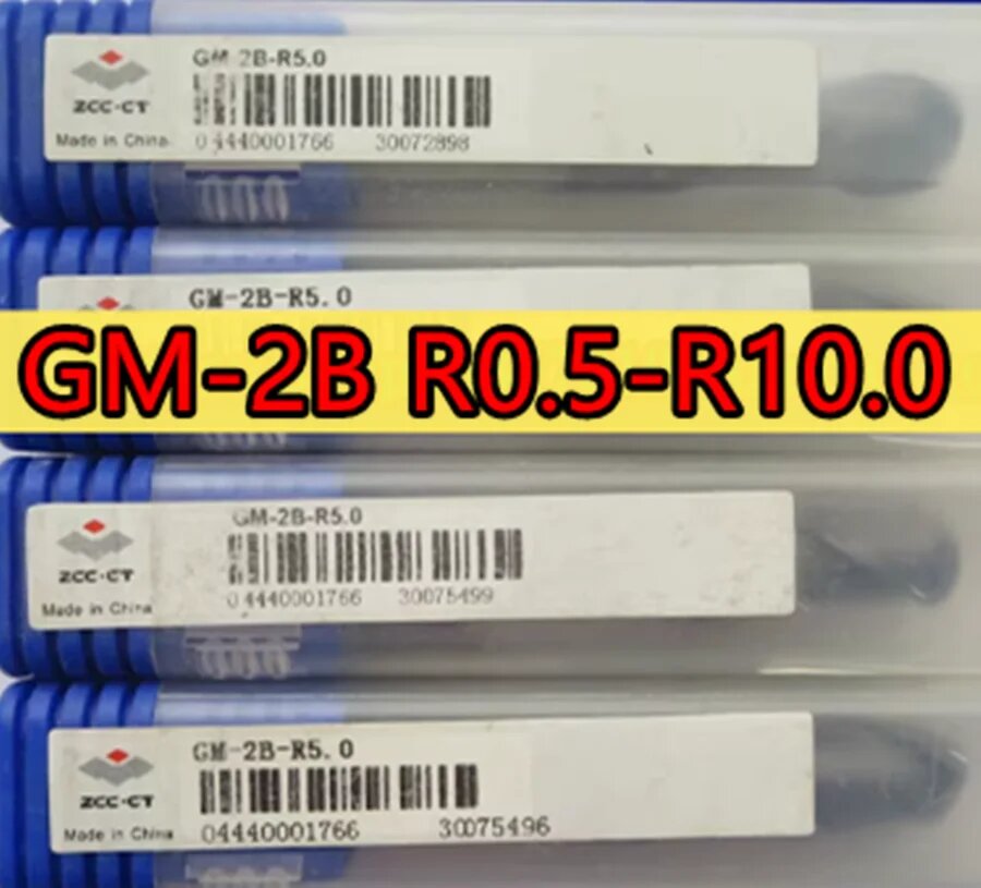 Ddunvcr Твердосплавные концевые фрезы ZCC.CT GM-2B набор из 10 шт. GM-2B R4.0-5pcs