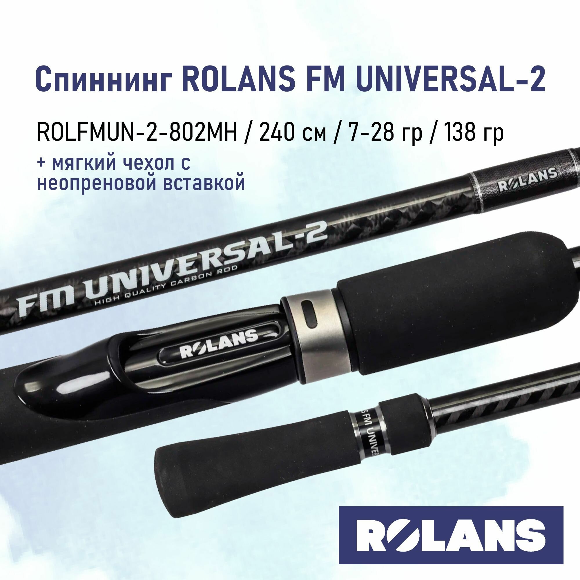 Спиннинг ROLANS FM UNIVERSAL-2 (ROLFMUN-2-802MH 240 см 7-28 гр)