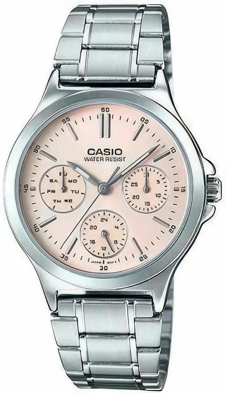Наручные часы CASIO, розовый, серебряный