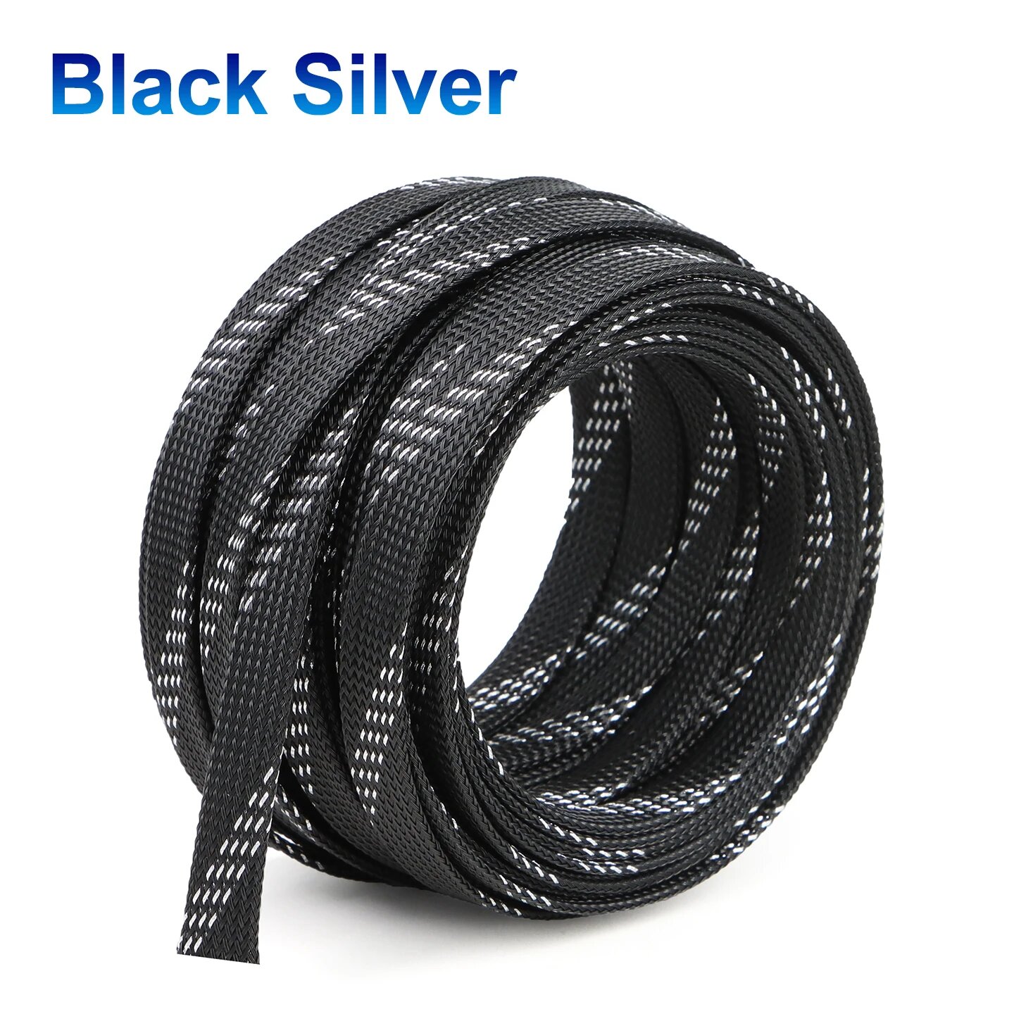 Изолированная оплетка ПЭТ 14 мм, Black Silver