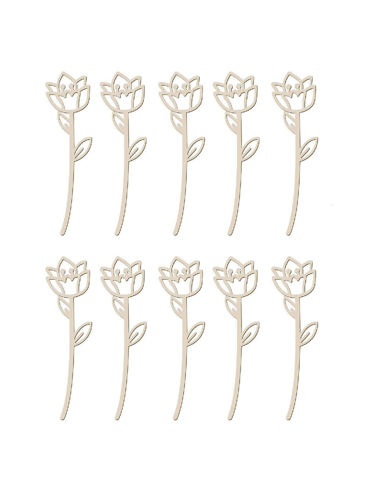 Деревянные Декоры Из Полевых Цветов Набор Деревянных Цветов Вырезанные Знаки Стебли Полевых Цветов для Поделок Своими Руками, Наполнители Для Ваз Праздничные Декоры Для Дома